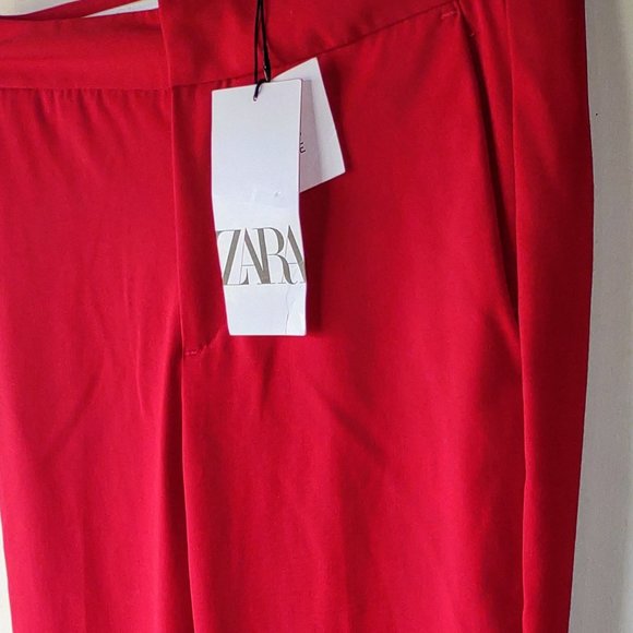 Zara | Pants & Jumpsuits | Zara Red Womens Fitted Pants Nwt Size 2 ...